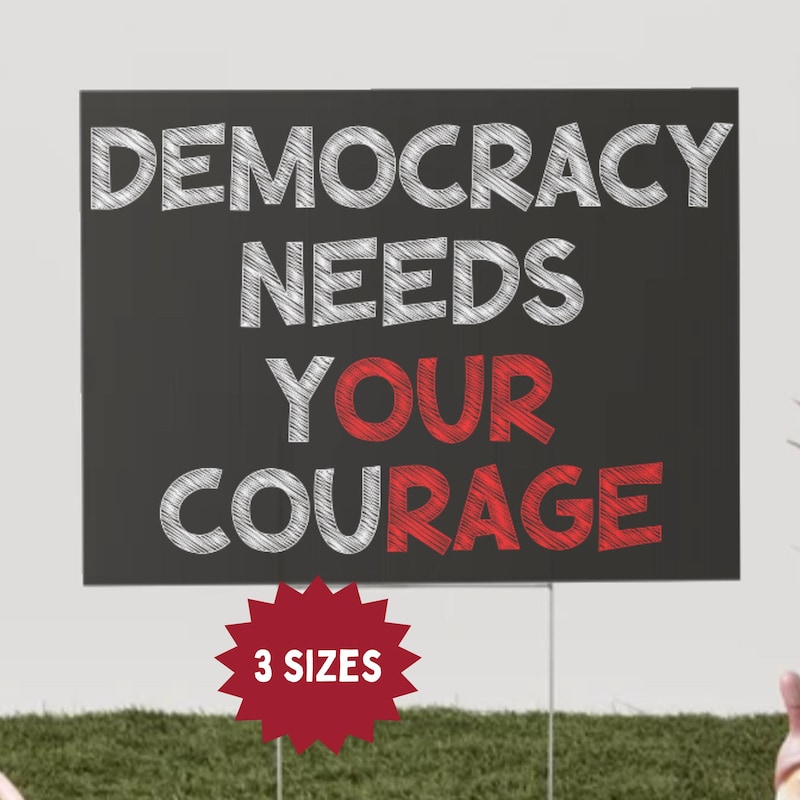 Democracy Protest Sign - Etsy