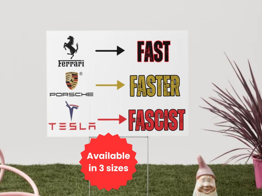 Tesla Takedown Protest Sign, Yard Sign | Boycott Tesla Swasticars Sign ...