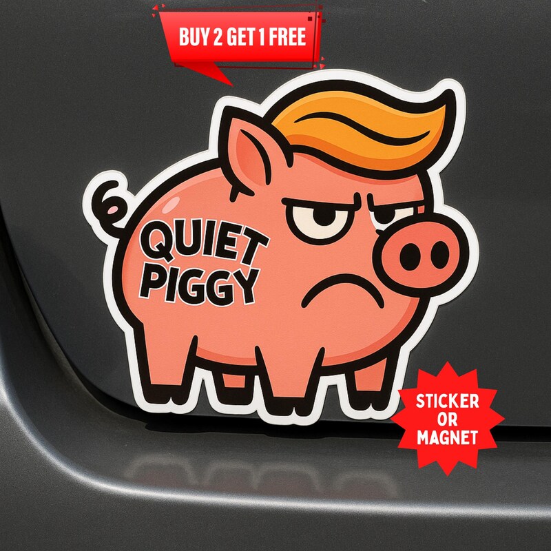 Quiet Piggy Sticker - Etsy UK