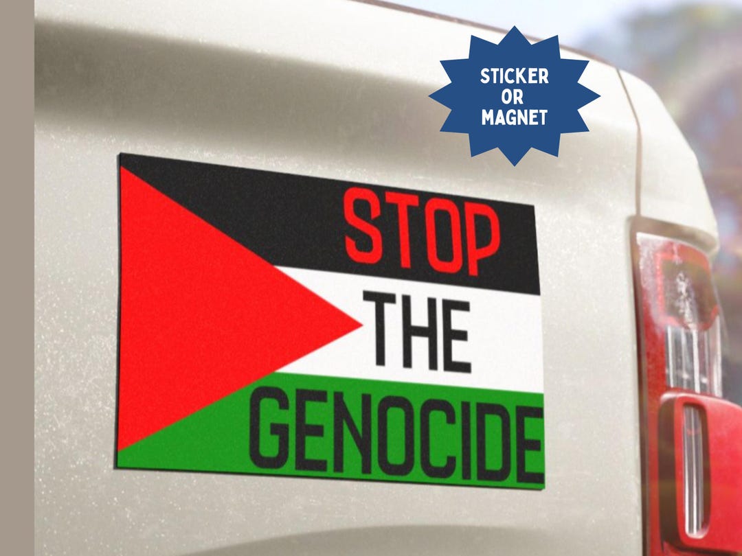 Pro-palestine Bumper Sticker or Car Magnet: Stop the Genocide - Etsy
