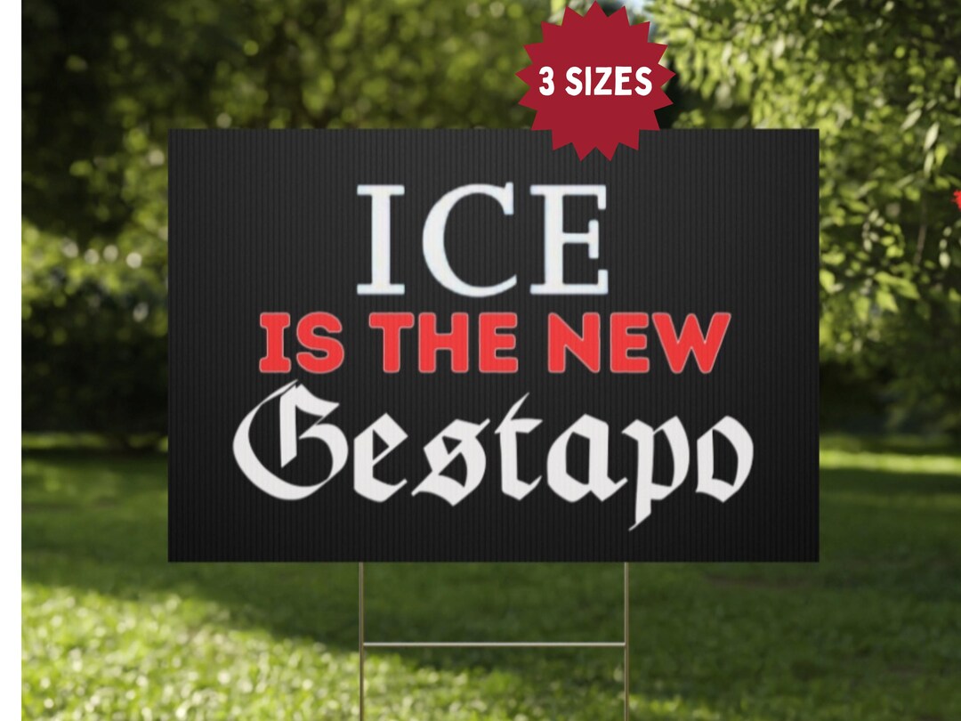Abolish ICE Yard Sign: Anti-fascism No Kings Protest Sign - Etsy