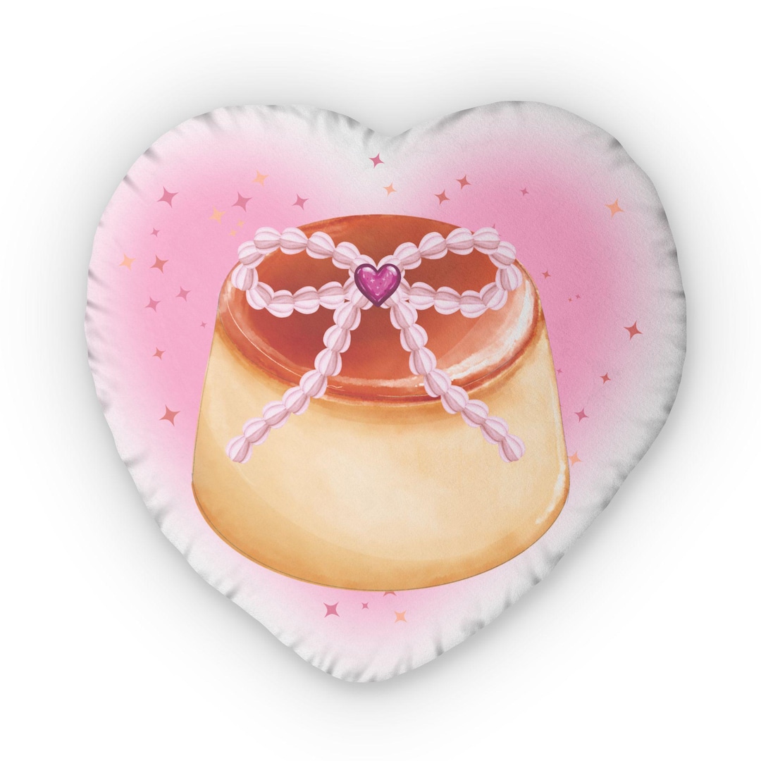 Kawaii Coquette Flan Shaped Pillow | Cutecore Aesthetic Pillow | Kawaii ...