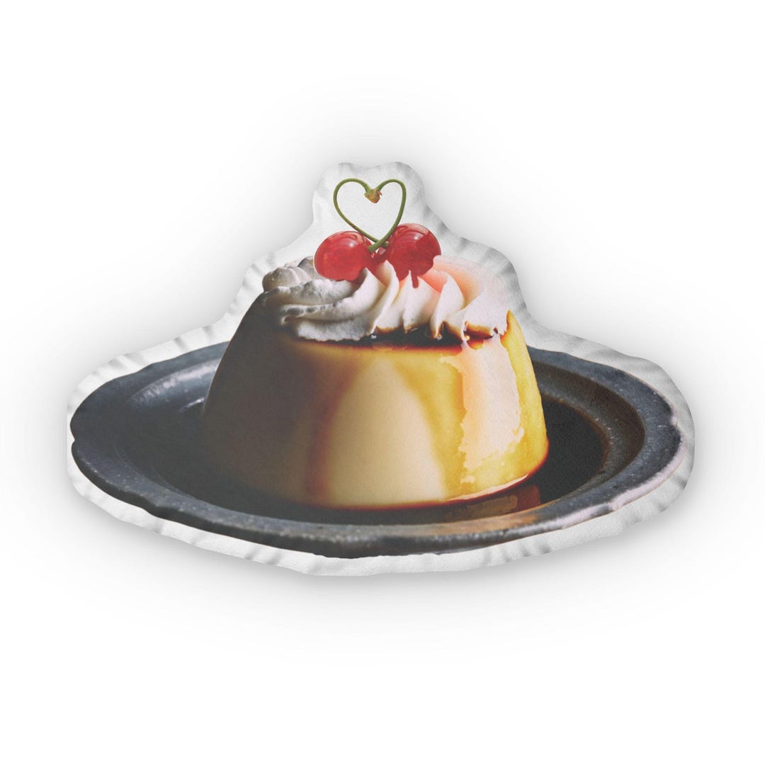 Kawaii Flan Shaped Pillow | Cutecore Aesthetic Pillow | Kawaii Pudding ...
