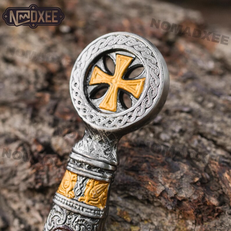 Knights Templar Sword Damascus Steel, Handmade Crusader Sword, Medieval ...