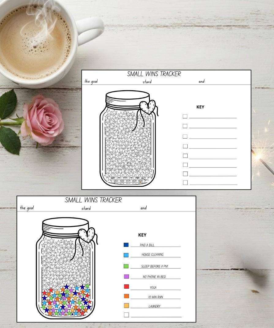 Small Wins Tracker Printable | Daily Motivation Habit Tracker ...