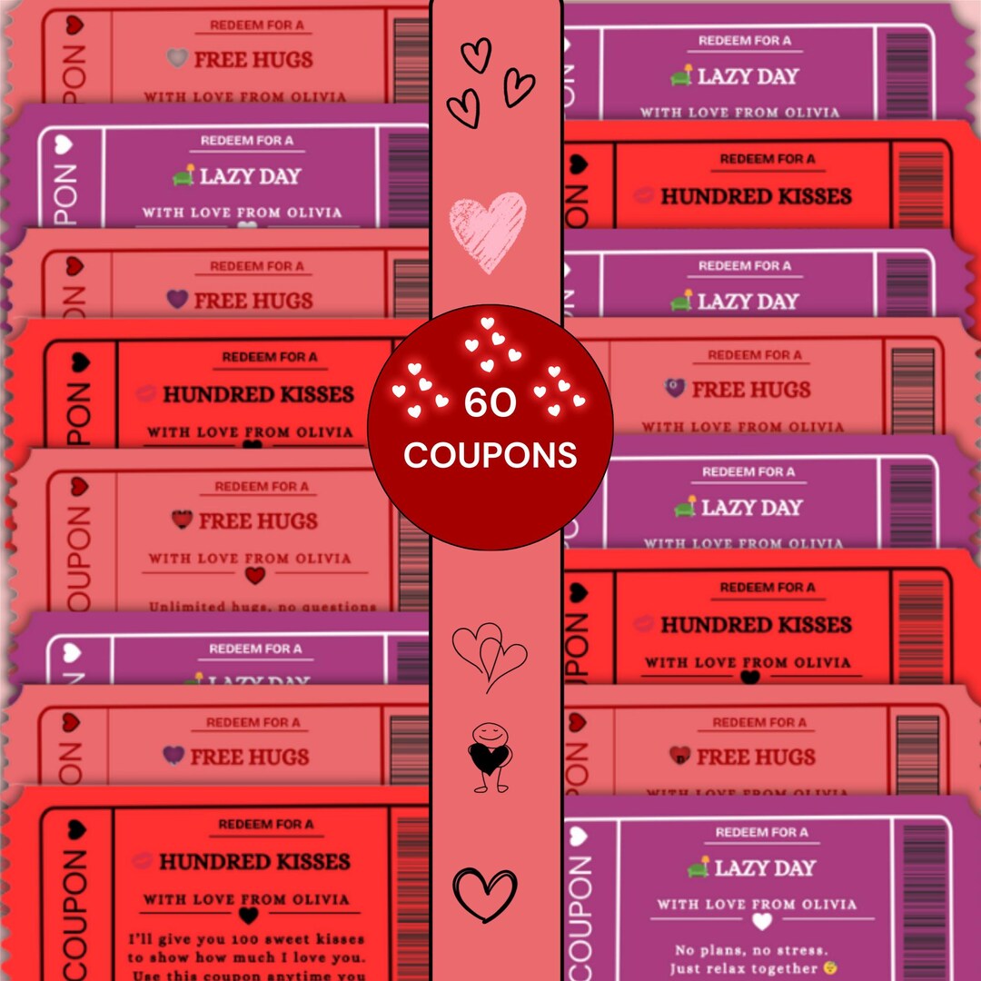 Editable Gift Love Romantic Coupons Template, Last Minute Adult ...