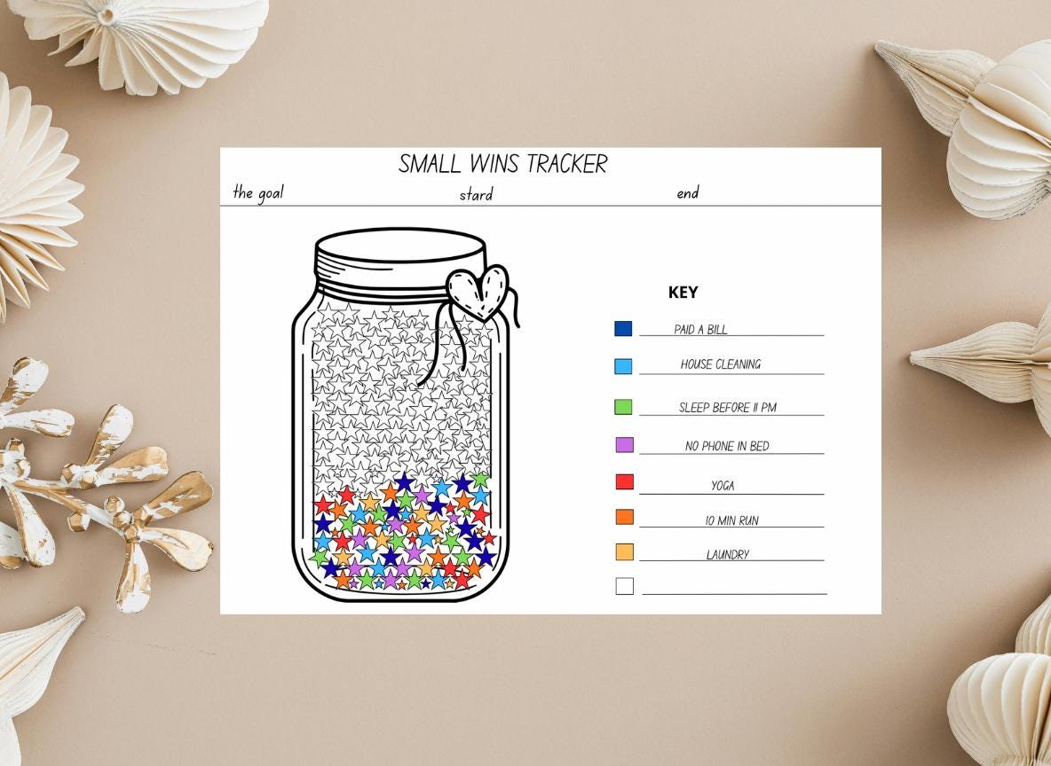 Small Wins Tracker Printable | Daily Motivation Habit Tracker ...