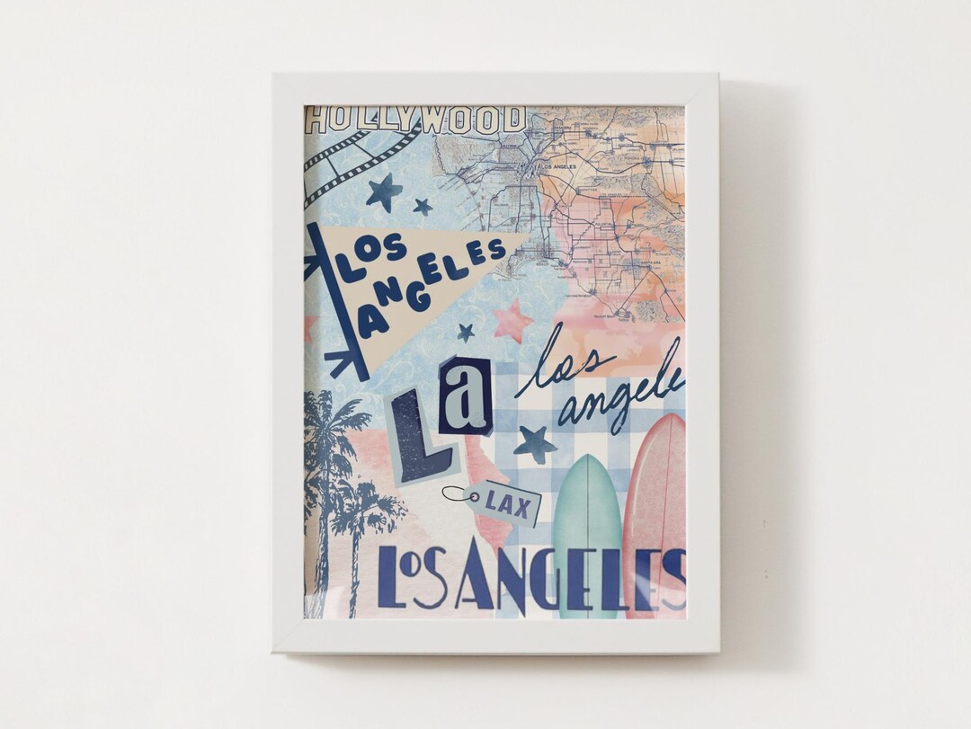 LOS ANGELES Collage Poster - Etsy