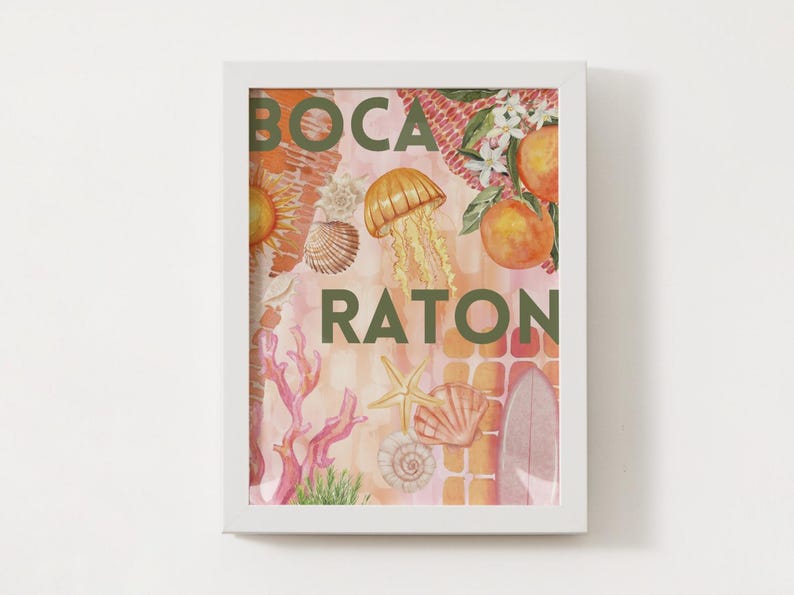 BOCA RATON Collage Poster - Etsy