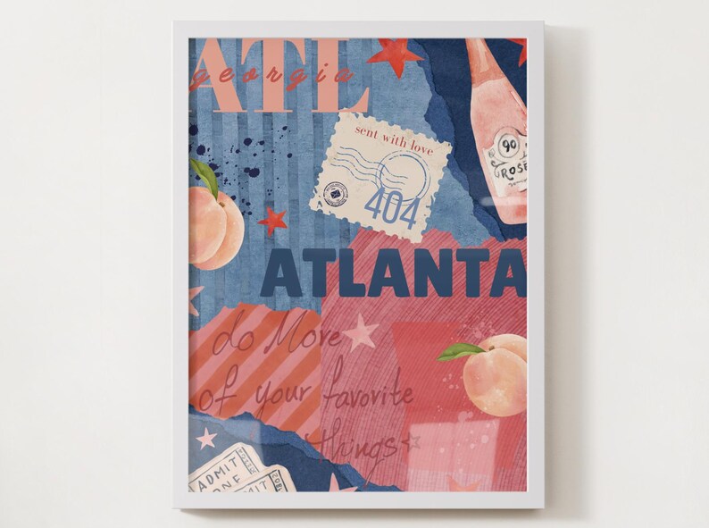 ATLANTA Collage Poster - Etsy