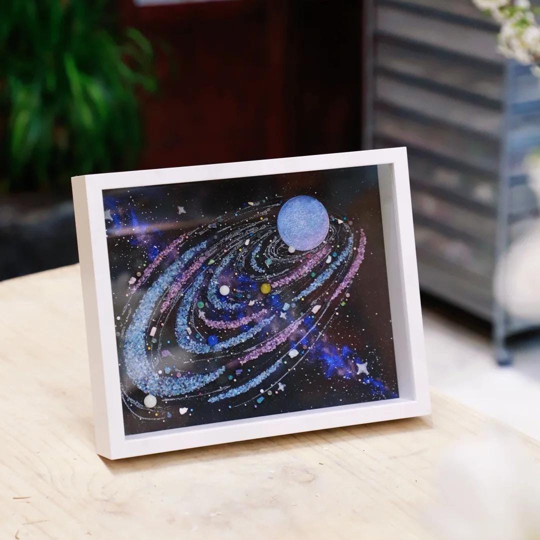 Glow-in-the-dark Neptune Mineral Crystal Art Kit – Beginner DIY Wall ...