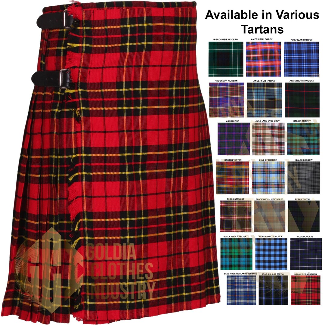 Scottish Traditional Brodie Red Morrison Tartan Kilt – 8 Yards, 16oz ...