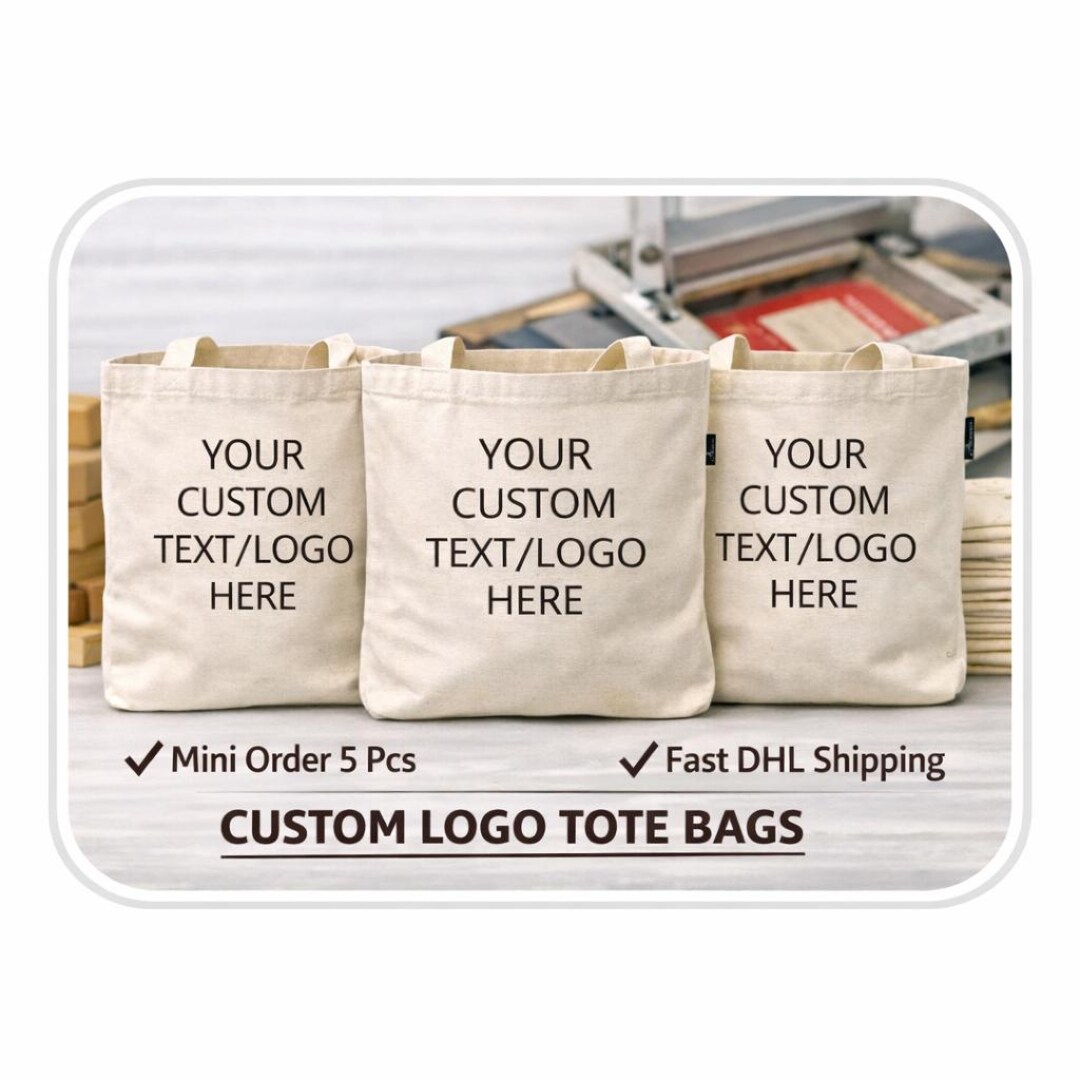 Custom Tote Bags With Logo, Bulk Personalized Cotton Tote, Business ...
