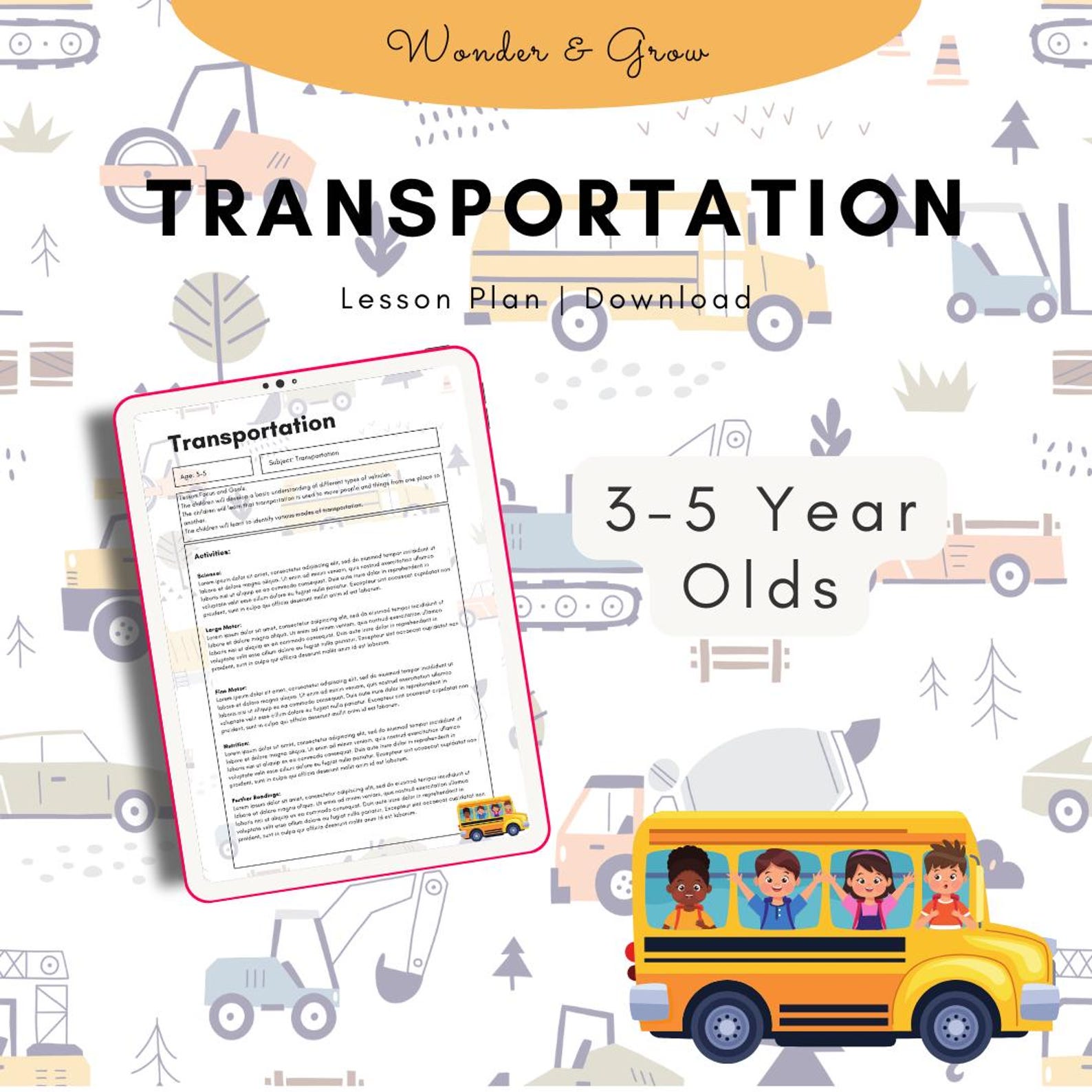 Transportation Preschool Lesson Plan (ages 3–5) - Etsy