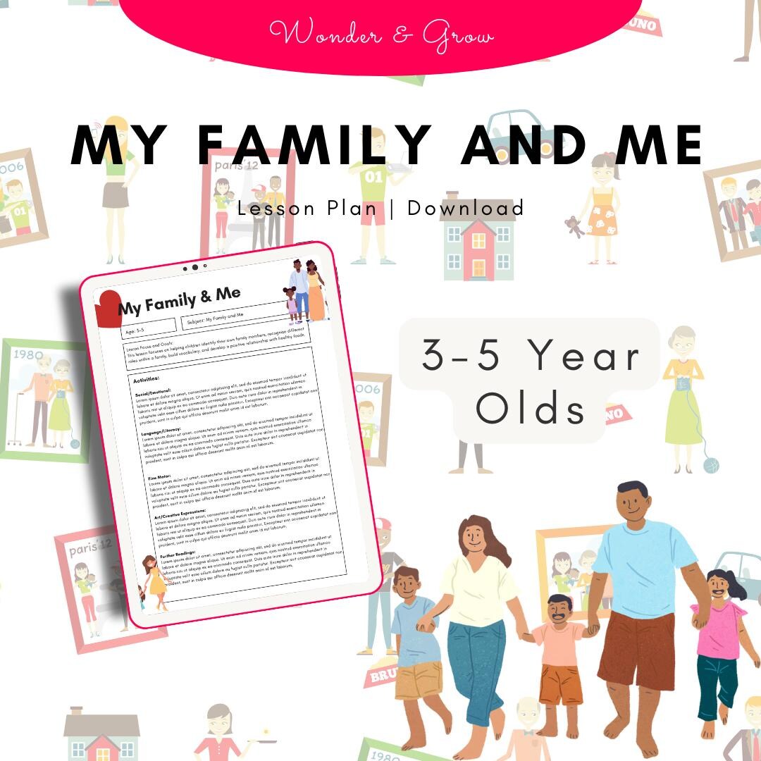 My Family and Me Lesson Plan - Etsy
