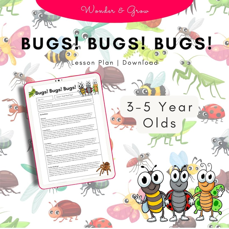 Bugs! Bugs! Bugs! 3-5 Year Old Lesson Plan - Etsy