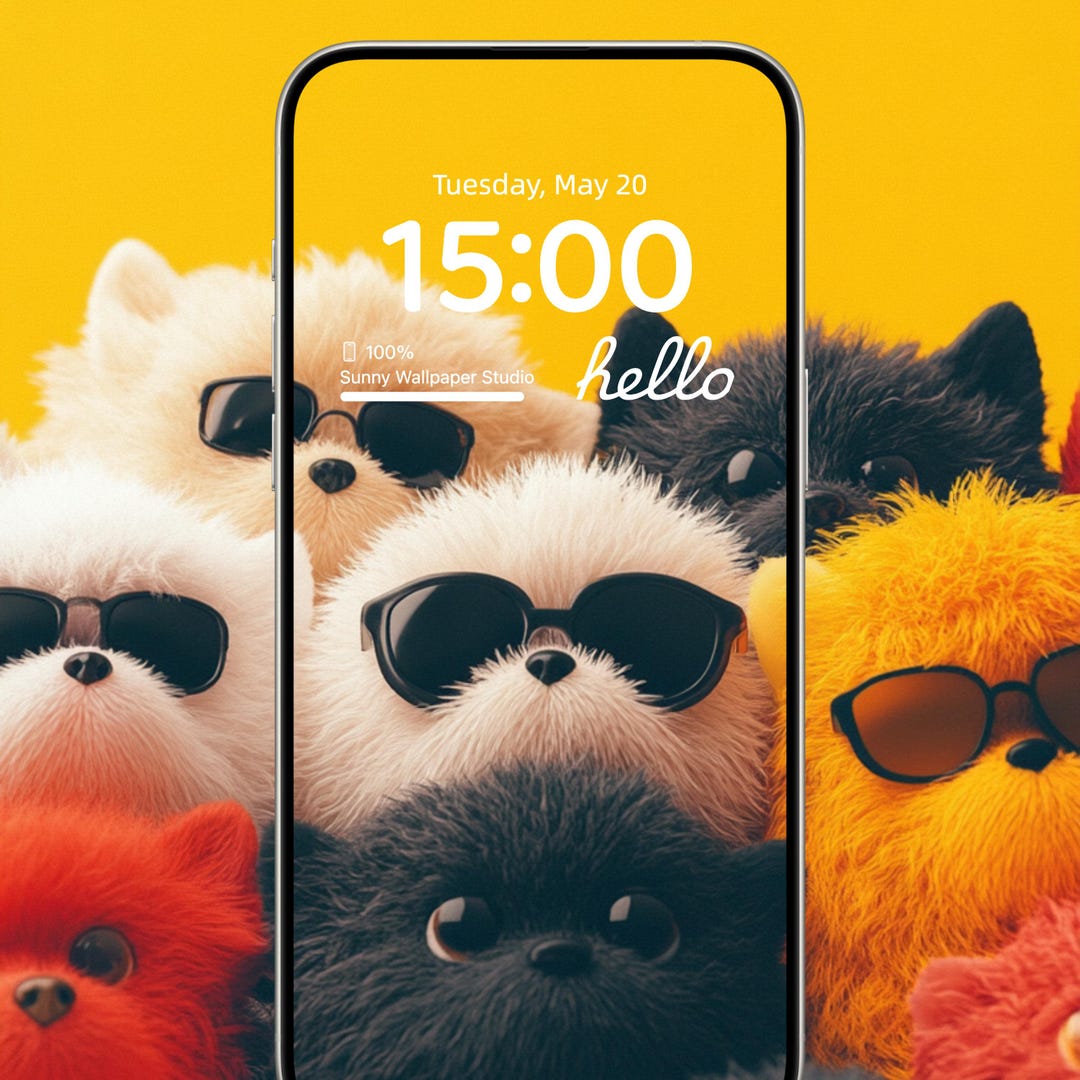 Fluffy Puppy Phone Wallpaper, Dog Lock Screen (digital Download) - Etsy