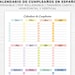 Editable Birthday Tracker Template in Spanish, Printable Birthday ...