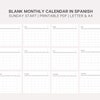 Spanish Weekly Planner Printable Fillable PDF, Weekly Schedule for Kids ...