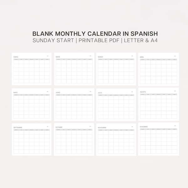 Spanish Monthly Planner - Etsy
