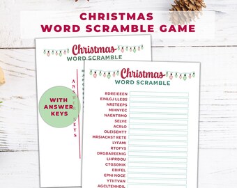 Christmas Word Scramble Game, Printable Christmas Family Game ...