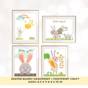 Easter Bunny Handprint Footprint Art, Happy Easter Baby and Toddler ...