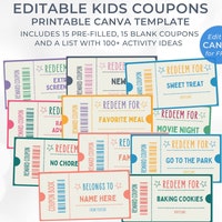 EDITABLE REWARD COUPONS Clipart Printable Reward Tickets Rainbow Blank ...