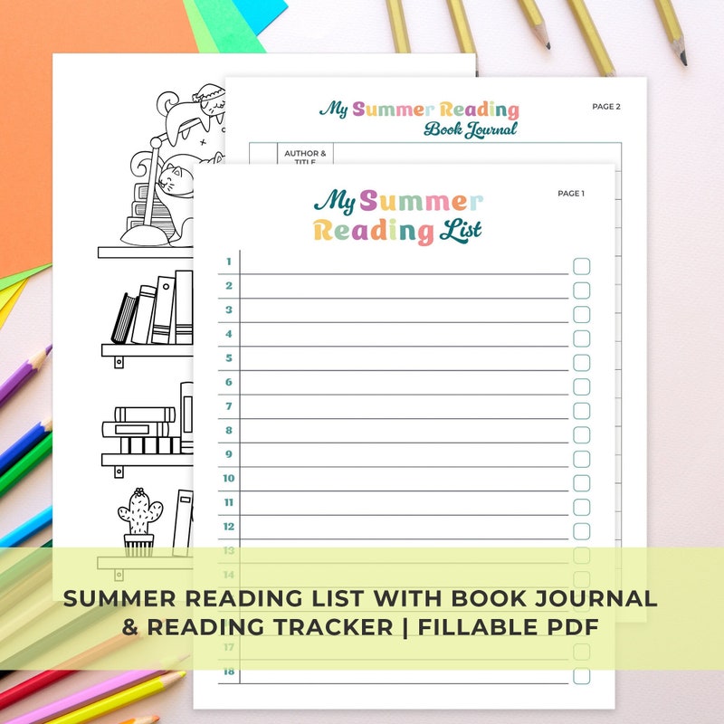 Reading Log Printable Kids - Etsy