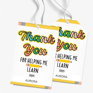 Printable Teacher Appreciation Gift Tag: Fillable Thank You Card ...