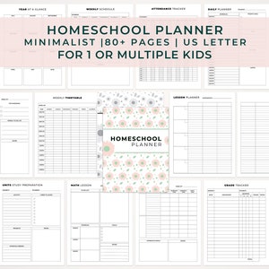 Homeschool Planner Printable, Lessons Planner Pages for Homeschooling ...