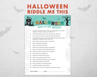 Halloween Riddles Printable for Kids Riddle Me This - Etsy