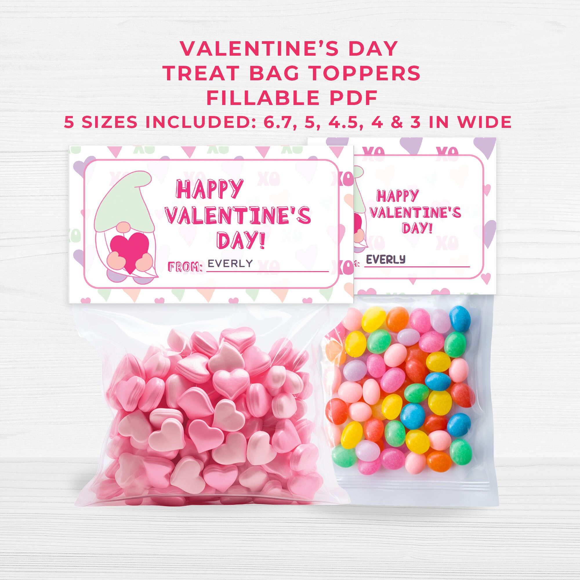 Valentine's Day Bag Topper Printable, Valentine's Day Favor Tag ...