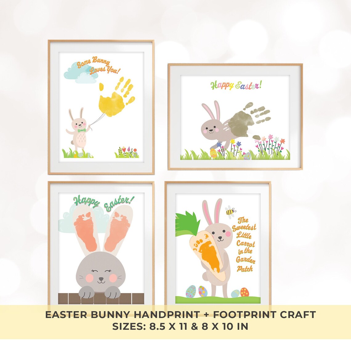 Easter Bunny Handprint Footprint Art, Happy Easter Baby and Toddler ...
