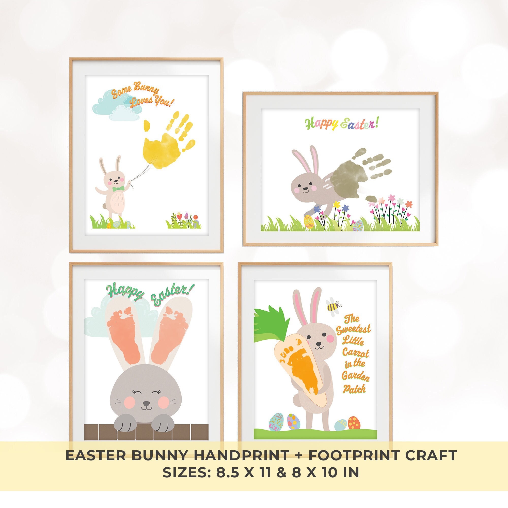 Easter Bunny Handprint Footprint Art, Happy Easter Baby and Toddler ...