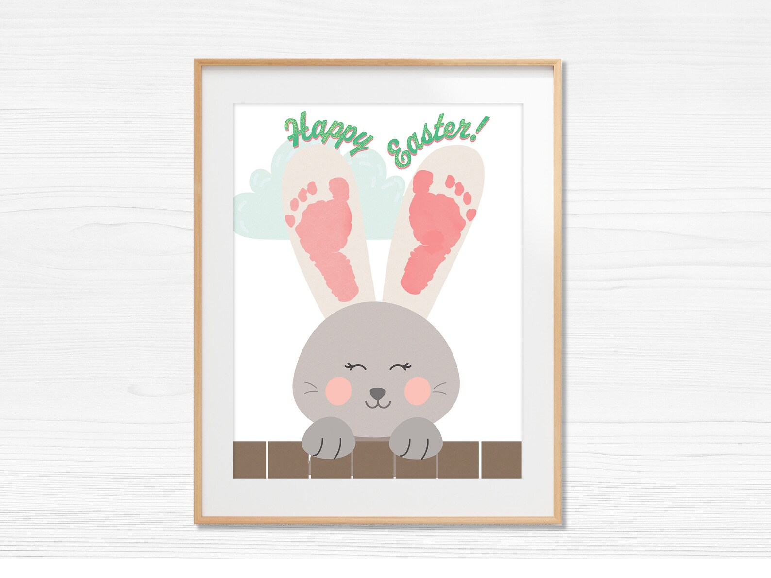 Easter Bunny Handprint Footprint Art, Happy Easter Baby and Toddler ...