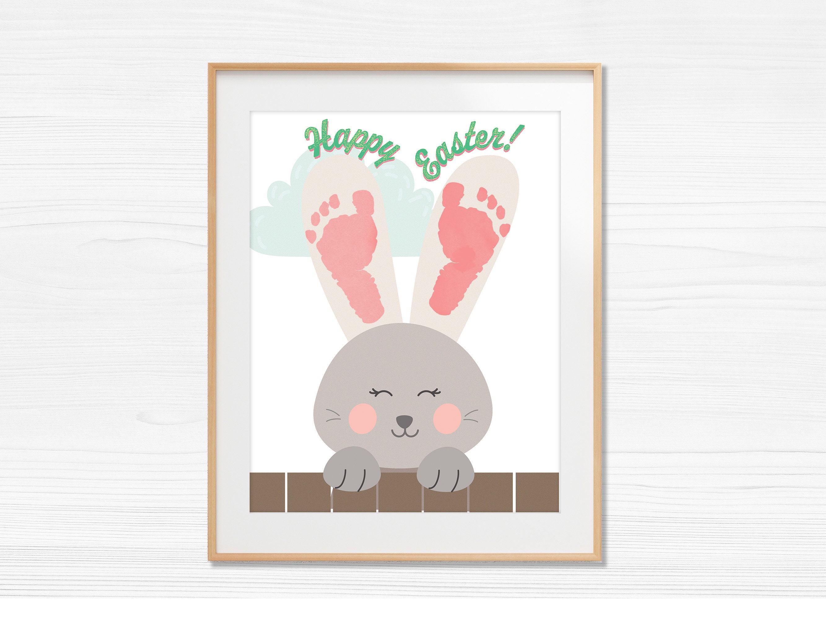 Easter Bunny Handprint Footprint Art, Happy Easter Baby and Toddler ...