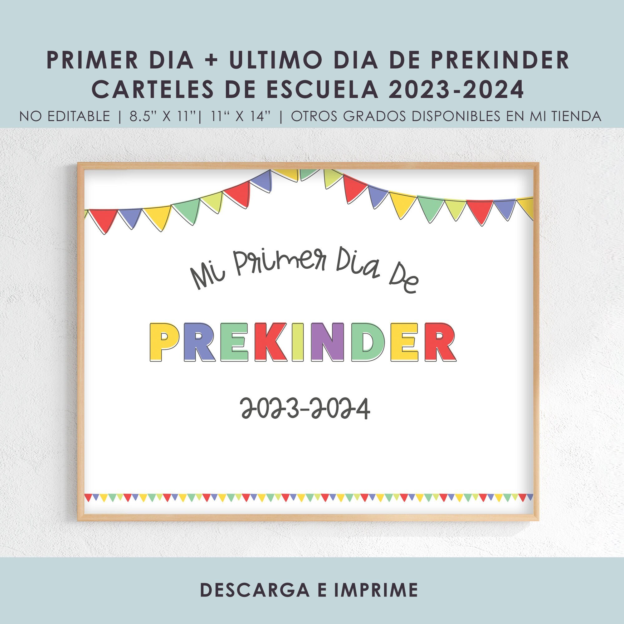 First Day of Pre-k Printable School Sign in Spanish - Etsy