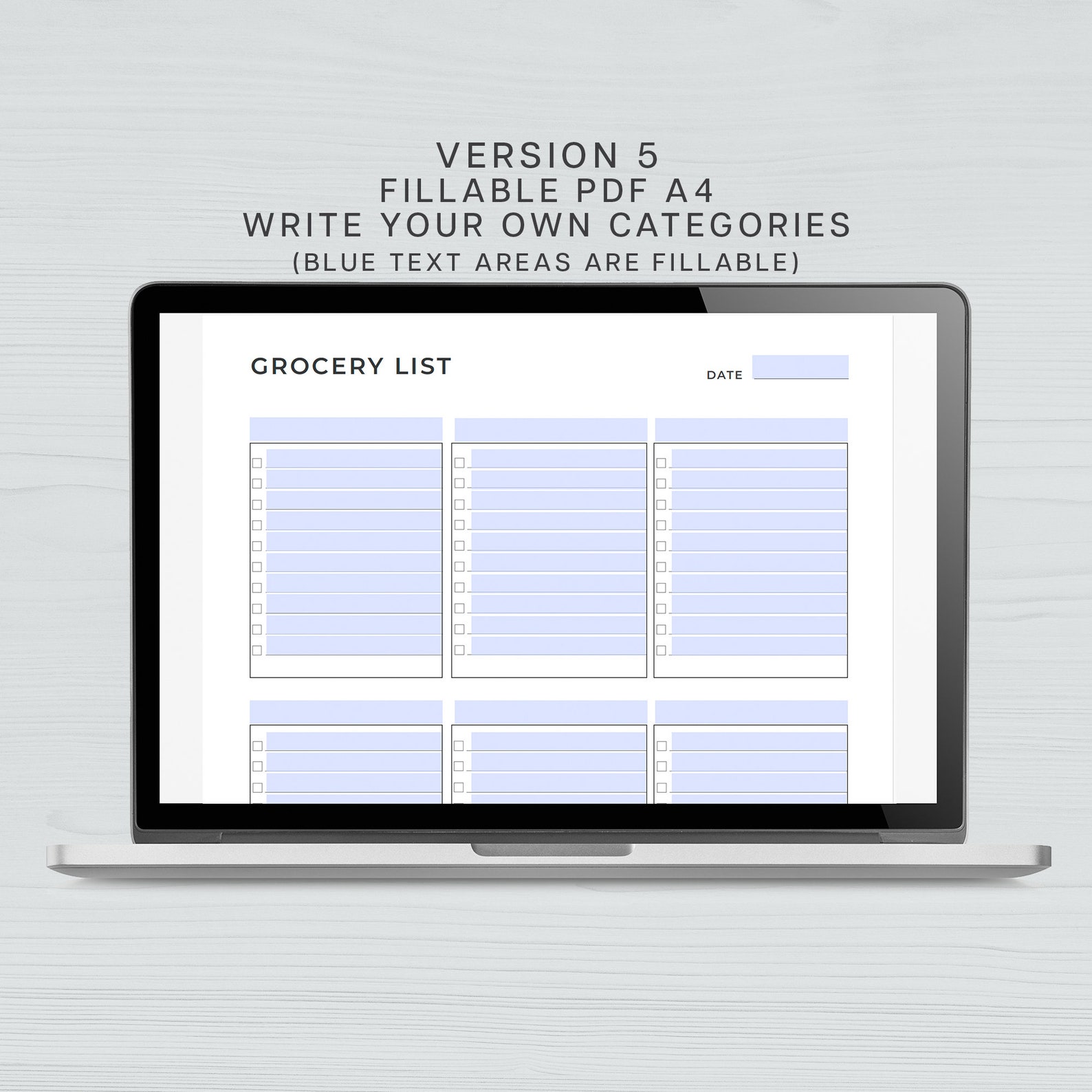 Customizable Grocery List Bundle, Food Shopping List Template, Fillable ...