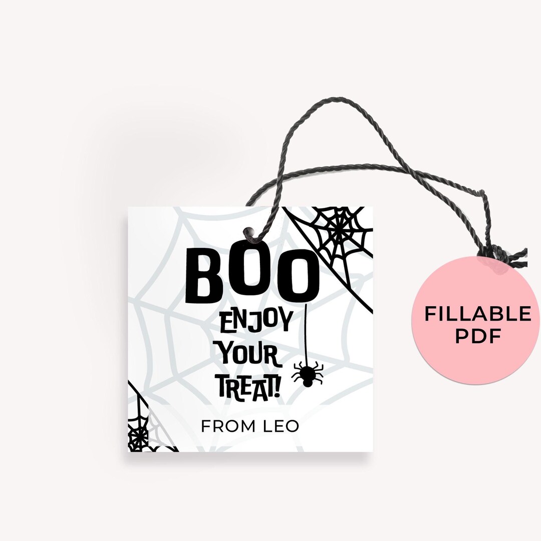 Printable Halloween Fillable Treat Tags, Fillable Halloween Party Favor ...
