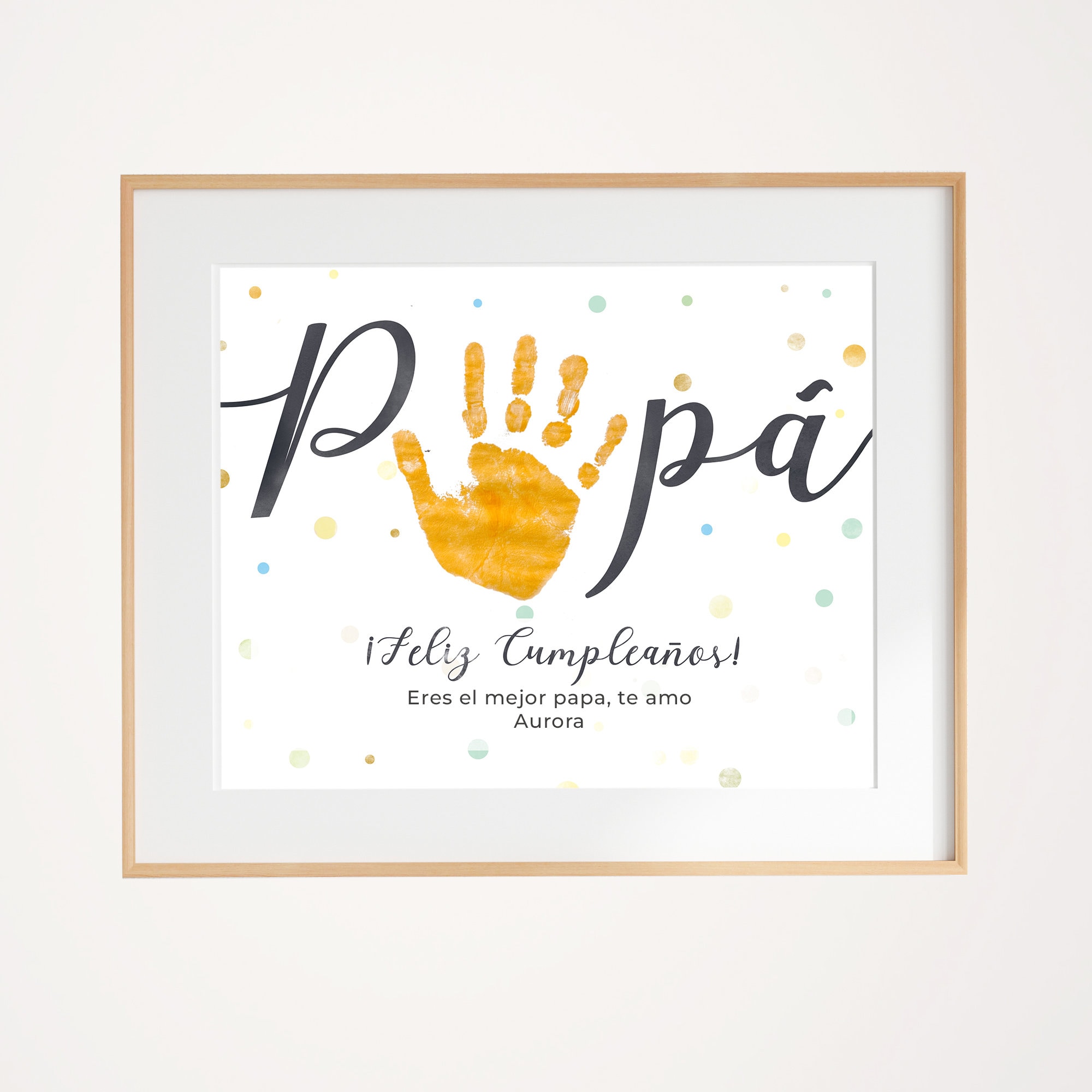 Papa Handprint Art in Spanish, DIY Personalizable Father's Day/birthday ...
