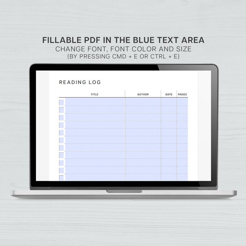 Printable Reading Log, Reading Planner PDF, Digital Reading Log ...
