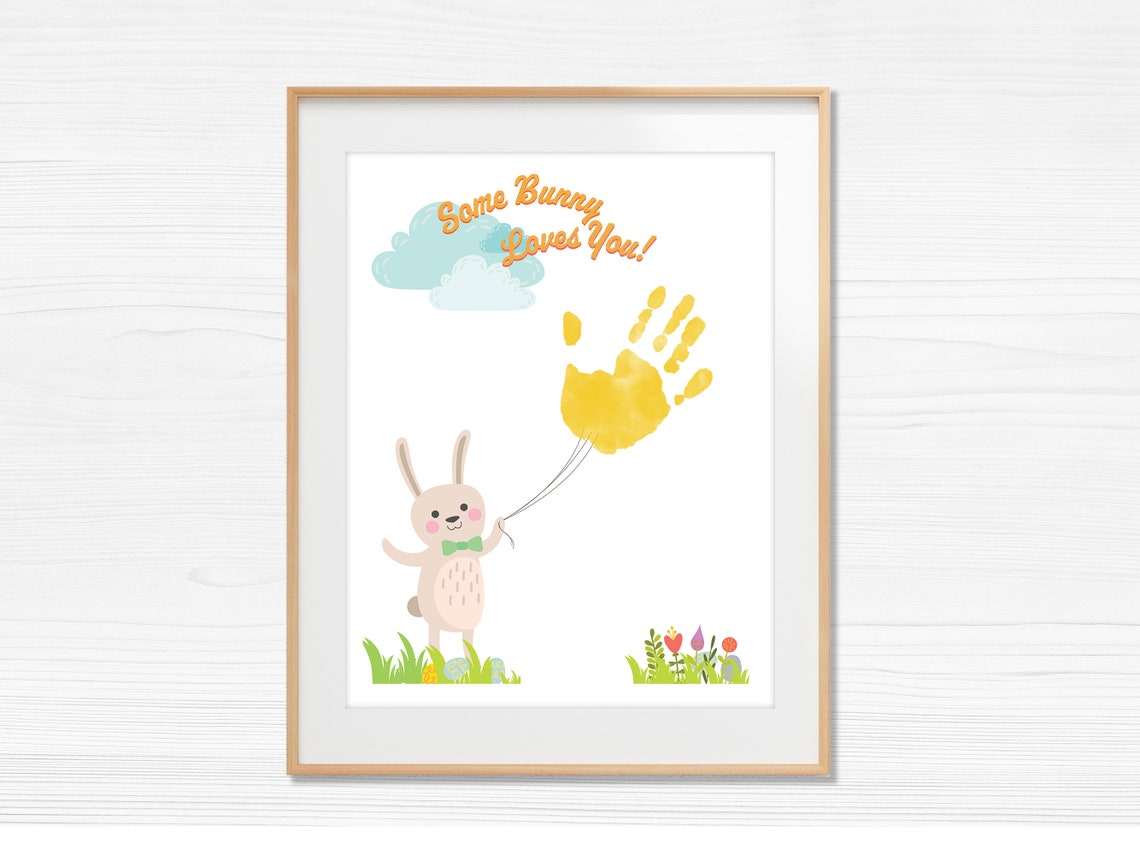 Easter Bunny Handprint Footprint Art, Happy Easter Baby and Toddler ...