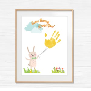 Easter Bunny Handprint Footprint Art, Happy Easter Baby and Toddler ...