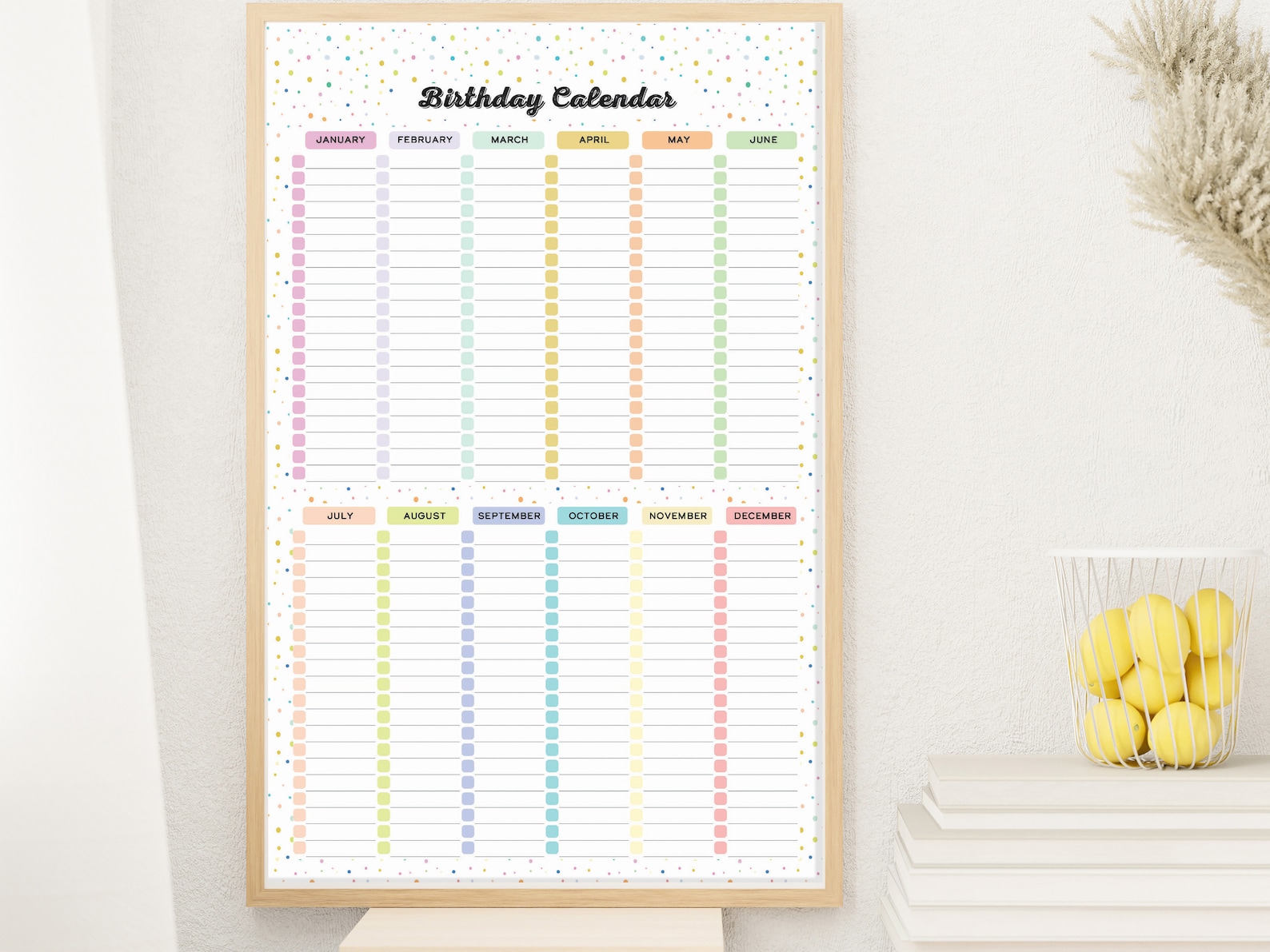 Fillable Birthday Calendar Poster: Office Staff Organizer (PDF) - Etsy