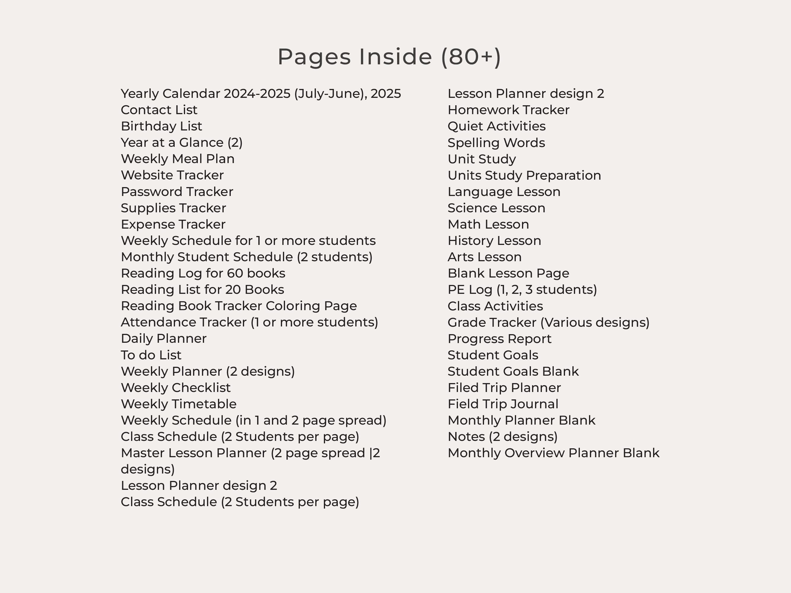 Homeschool Planner Printable, Lessons Planner Pages for Homeschooling ...