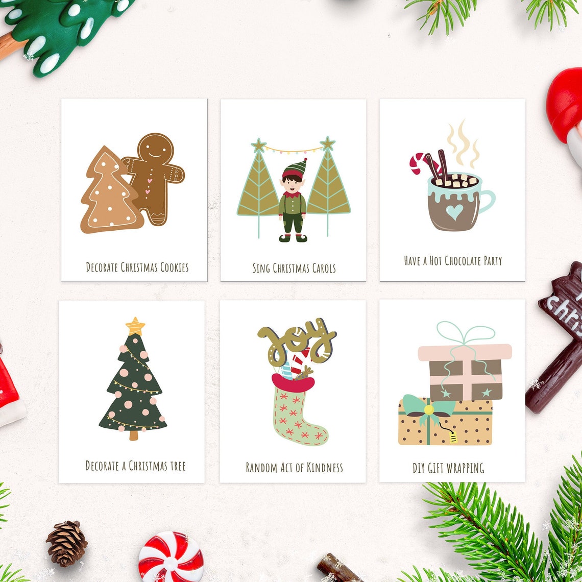 30 Christmas Advent Calendar Activity Cards for Kids, Printable Advent ...