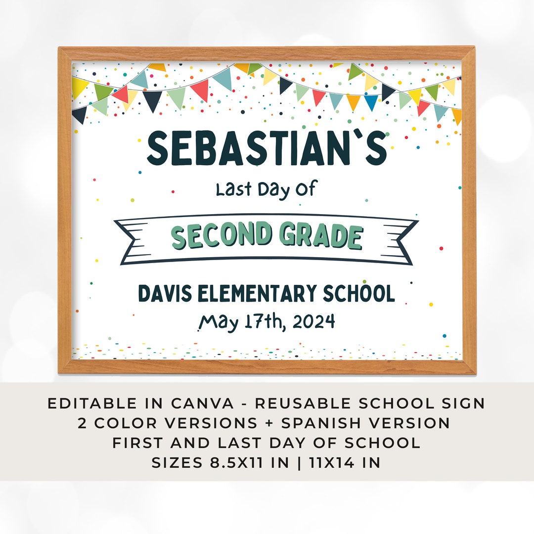 Editable Back to School Sign, Elementary School Flyer, Reusable First ...