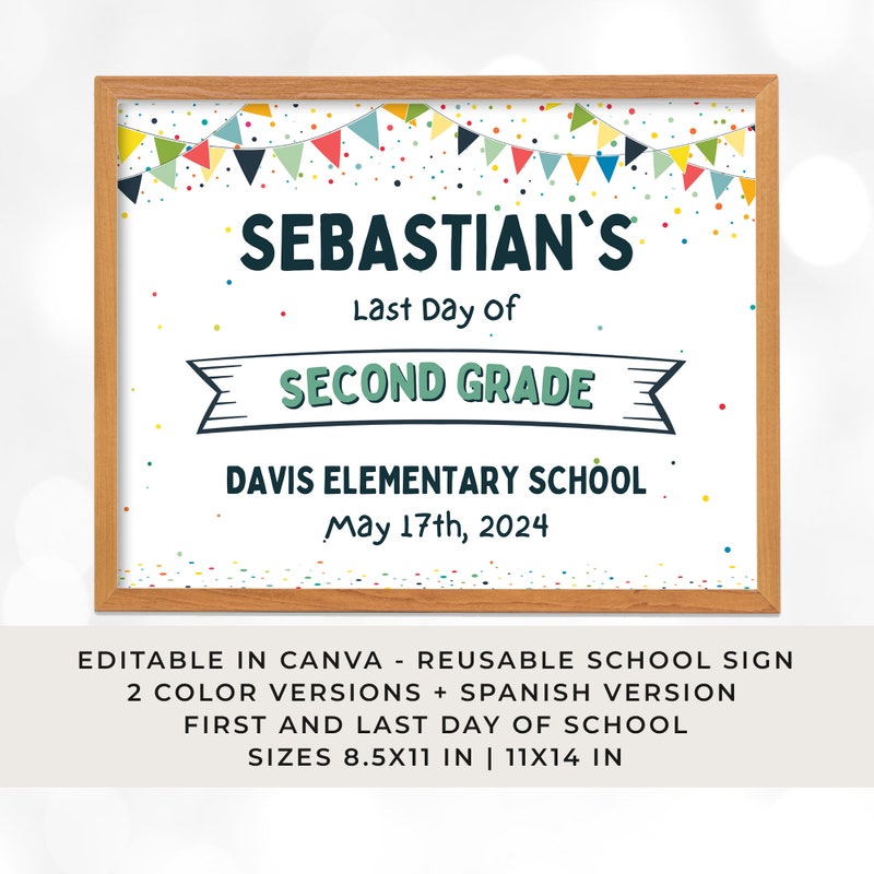 Editable School Sign - Etsy