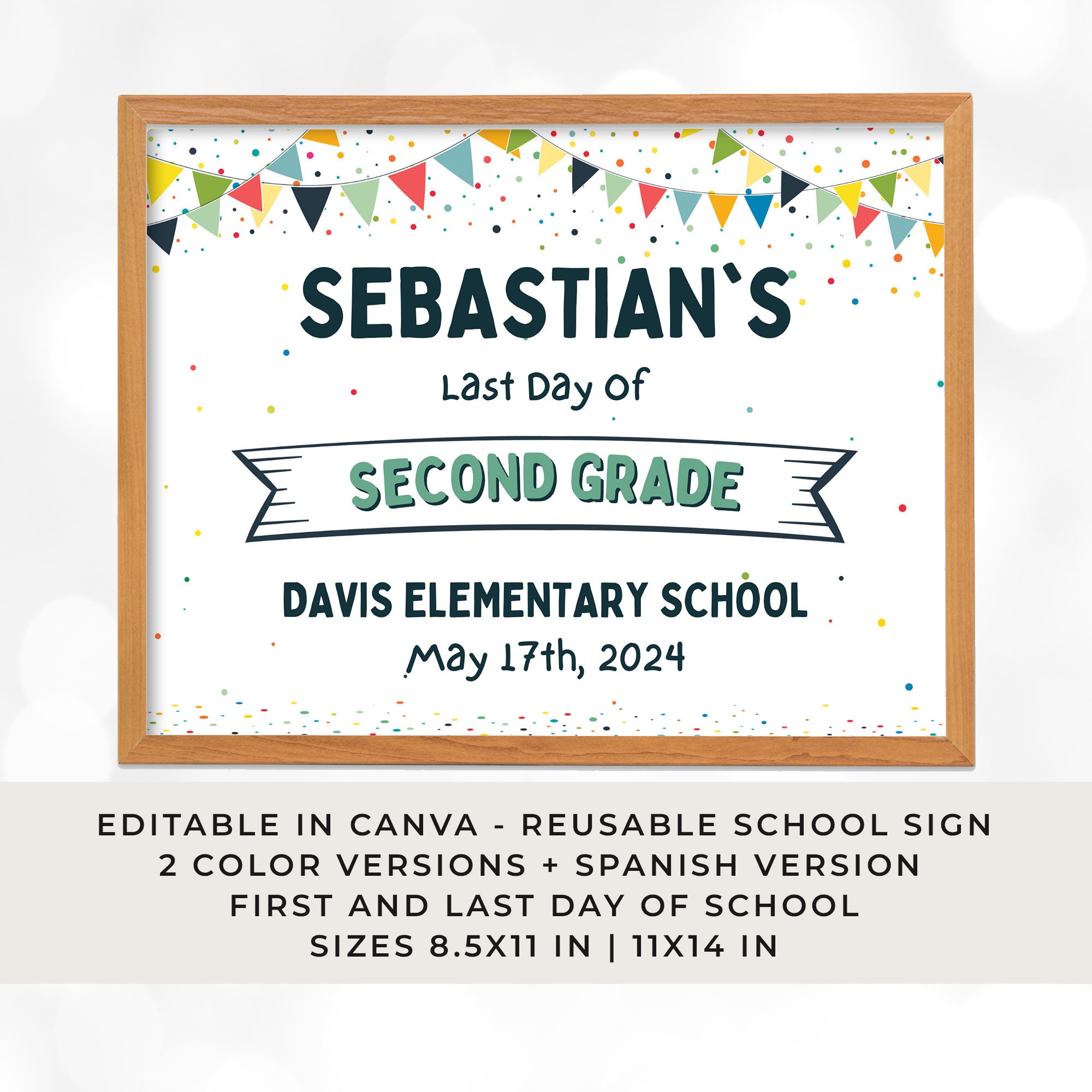 Editable Back to School Sign, Elementary School Flyer, Reusable First ...
