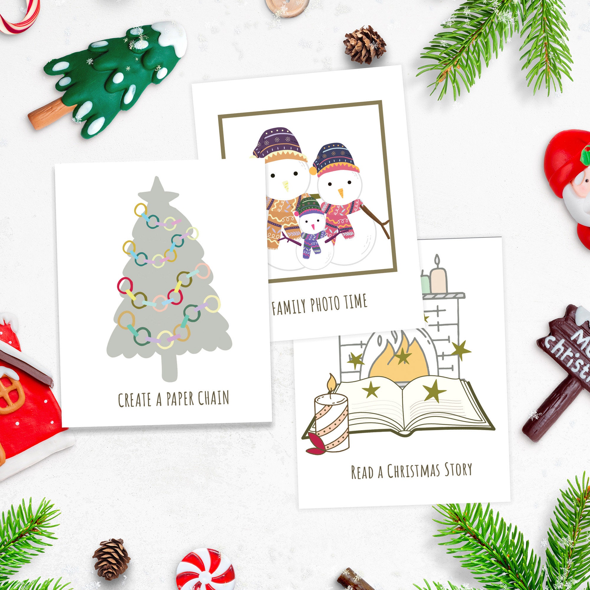 30 Christmas Advent Calendar Activity Cards for Kids, Printable Advent ...